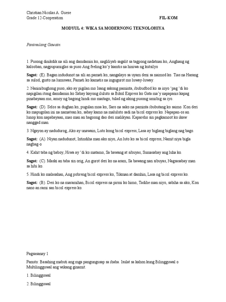 Guese Christian Nicolas A.-Fil-Kom-Modyul-4 | PDF