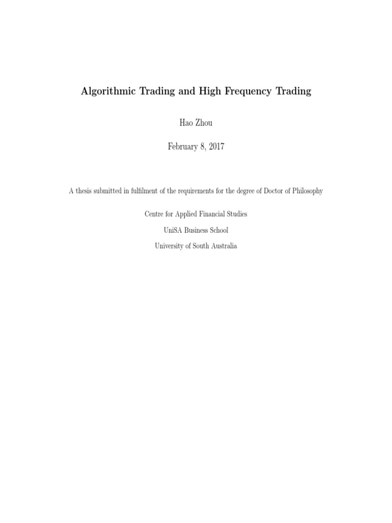 Algorithmic Trading And High Frequency Trading Pdf High Frequency Trading Algorithmic Trading 8438