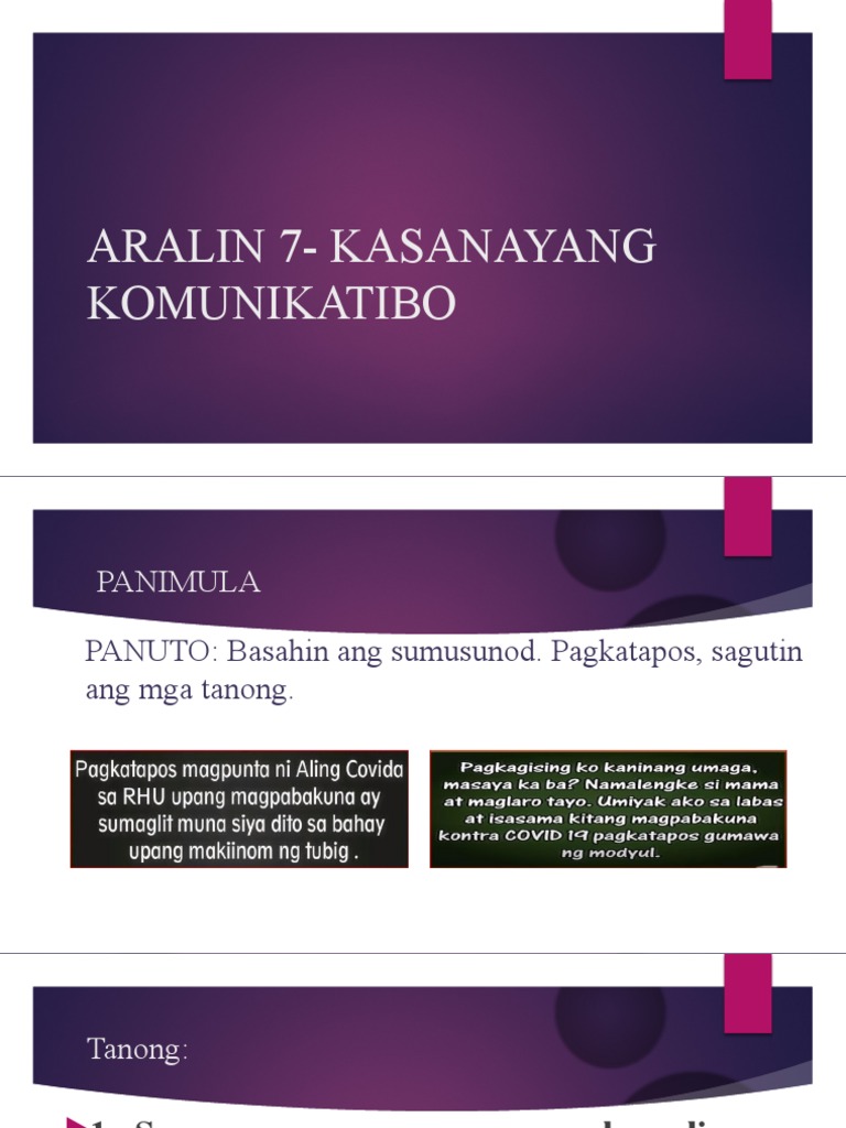 Aralin 7 - Kasanayang Komunikatibo | PDF