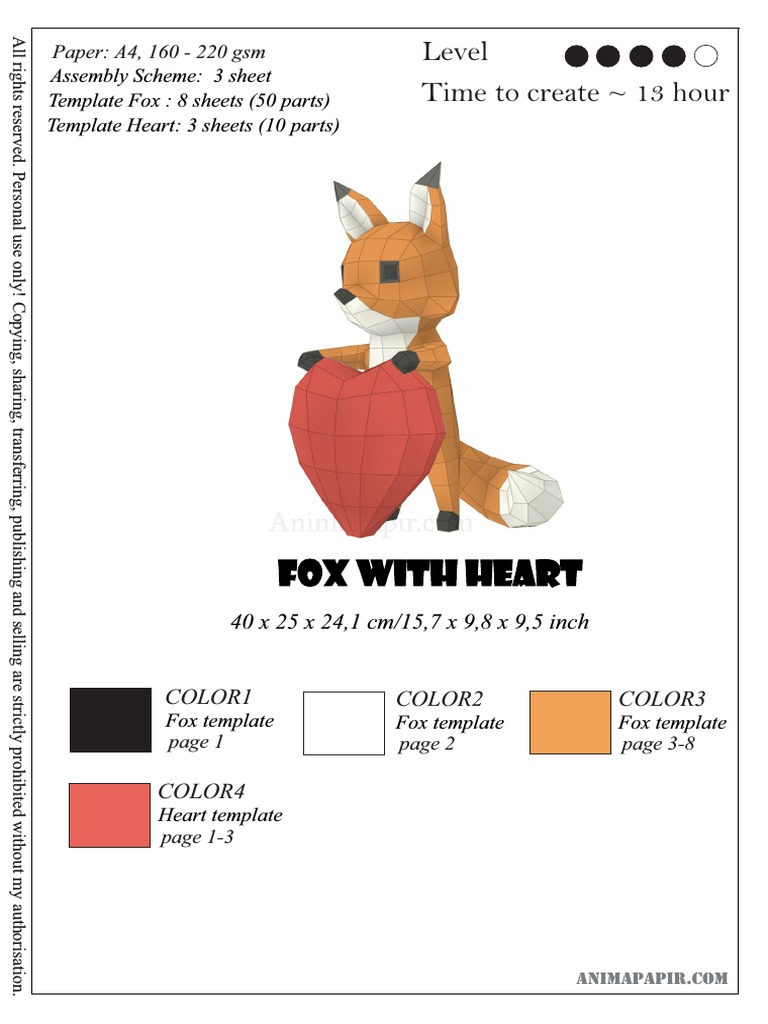 Diy Fox Heart | PDF | Writing | Printing
