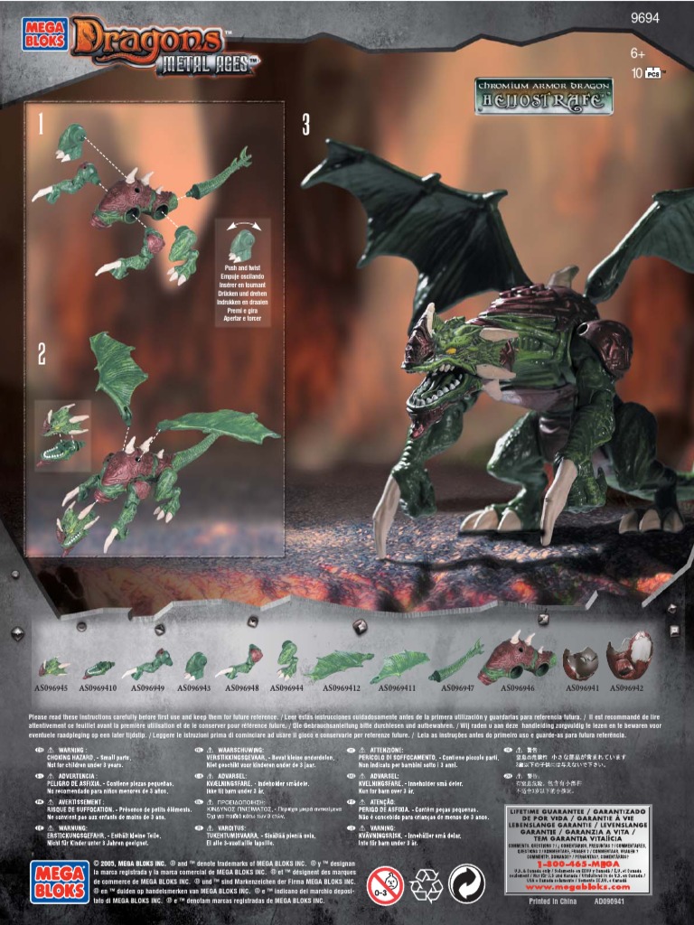Mega Bloks - Dragons Metal Ages - 9694 - Heliostrafe Chromium Armor ...