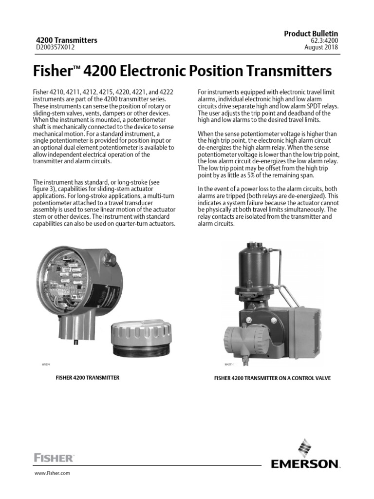 Fisher 4200 Electronic Position Transmitters | PDF | Relay | Power Supply