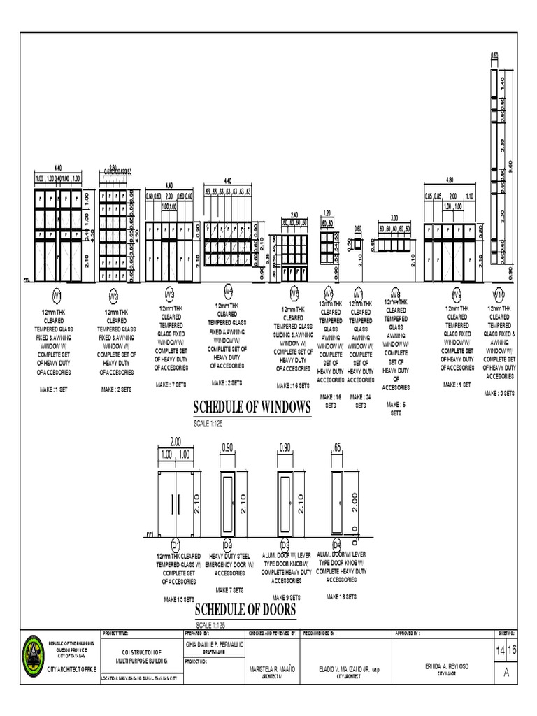 Schedule of Windows: W1 W2 W3 W4 W5 W6 W8 W7 W9 W10 | PDF | Building Engineering | Materials Science