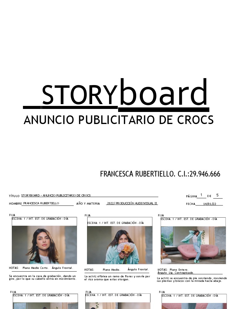 Storyboard - Anuncio de Crocs | PDF