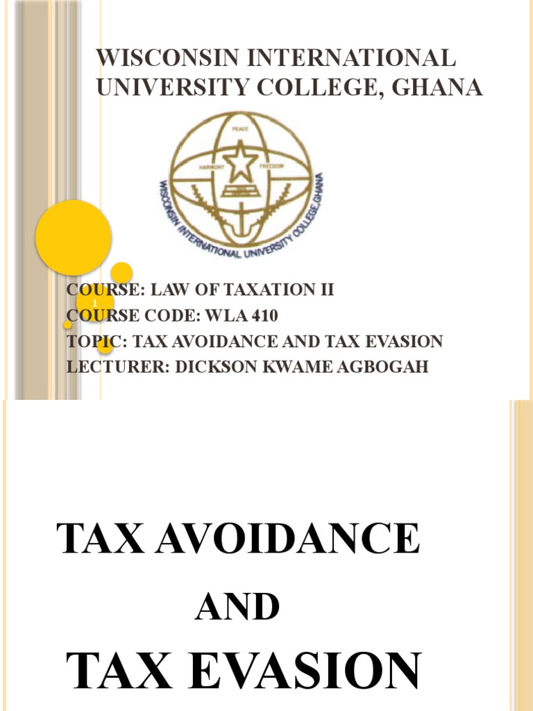 Tax Avoidance vs. Evasion Explained | PDF | Tax Avoidance | Taxes