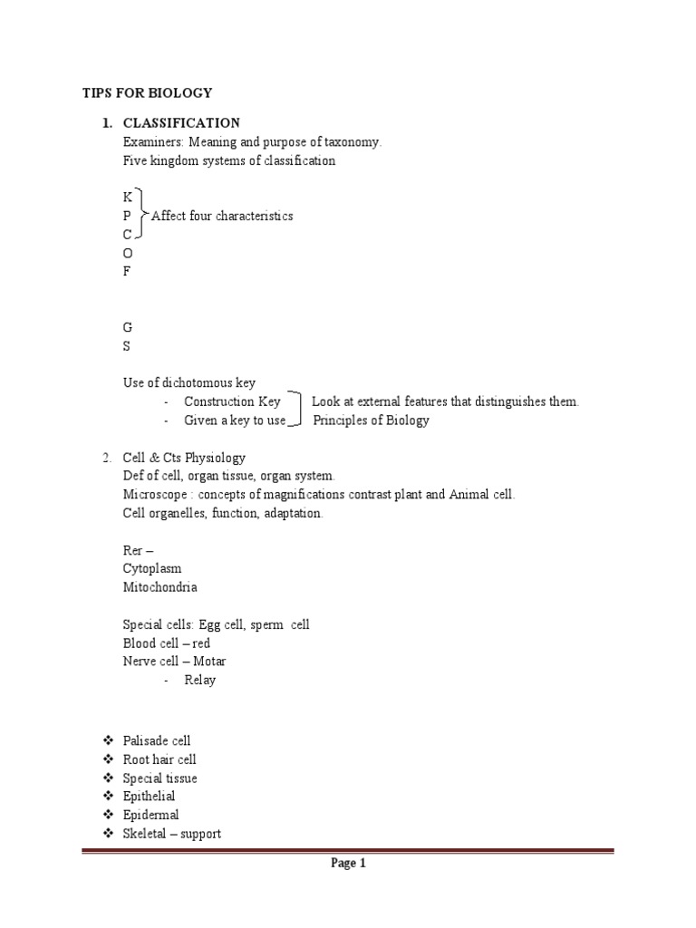 Tips for Success in Biology: A Guide to Key Concepts and Practical ...