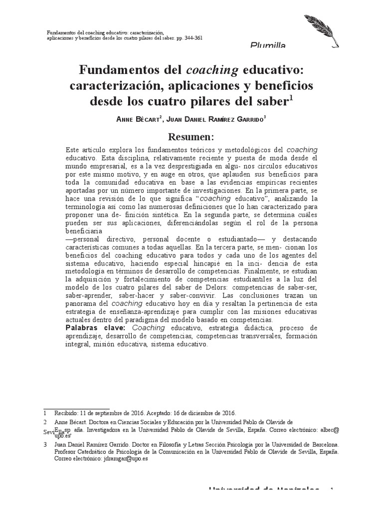 Fundamentos Del Coaching Educativo2 | PDF | Maestros | Método de enseñanza