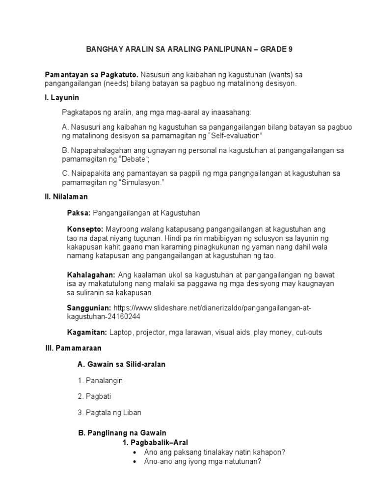 Semi-Detailed Lesson Plan - Araling Panlipunan | PDF Semi-Detailed Lesson Plan - Araling Panlipunan | PDF