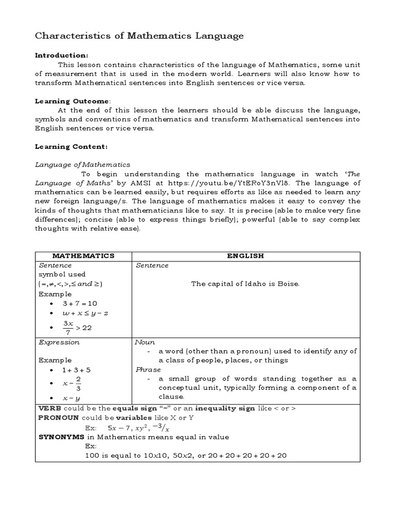 Understanding Mathematics Language Basics | PDF | Fahrenheit | Temperature