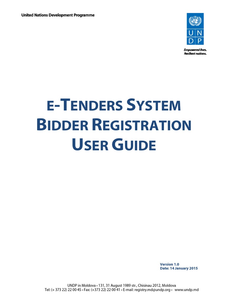 E-Tenders Bidder Registration User Guide v1 0 | PDF | User (Computing ...