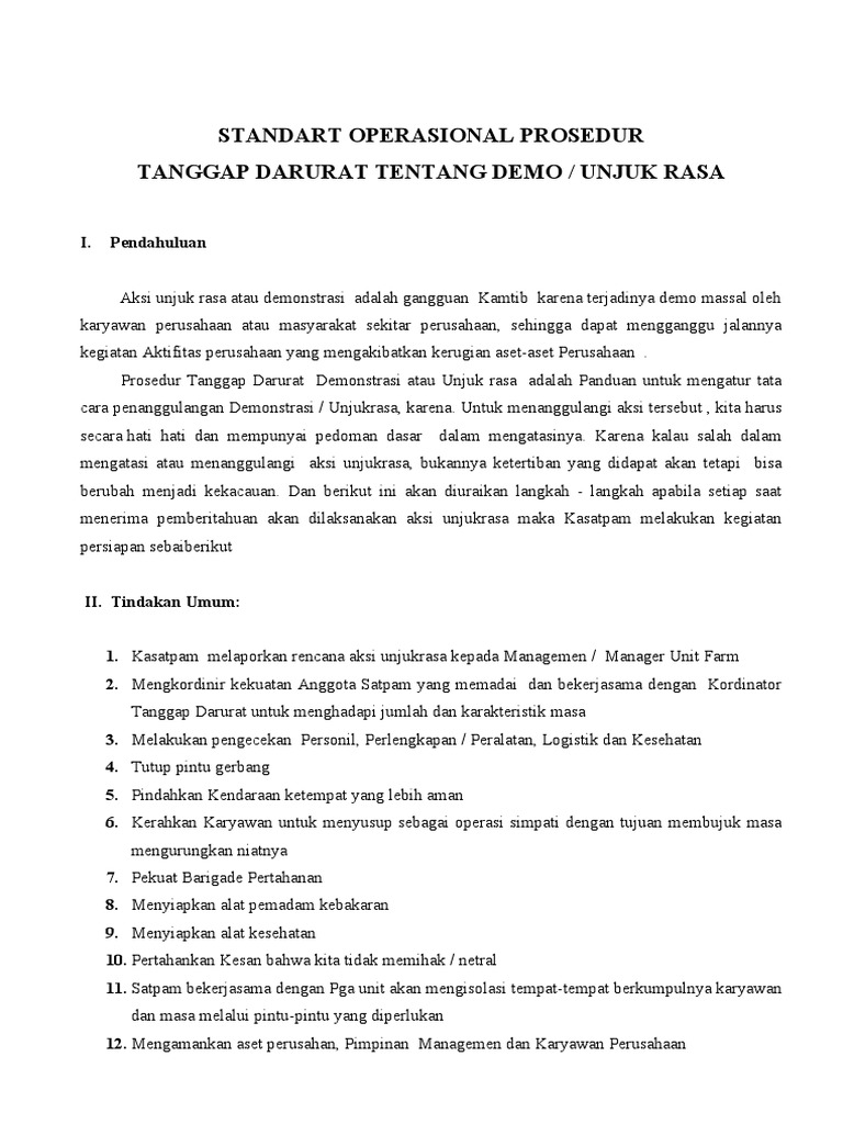 Prosedur Tanggap Darurat | PDF