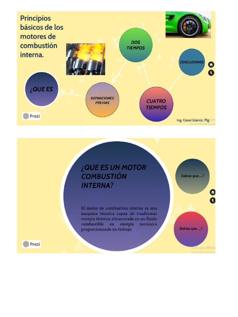 Clase 1, Principios básicos de los motores de combustión interna | PDF Clase 1, Principios básicos de los motores de combustión interna | PDF