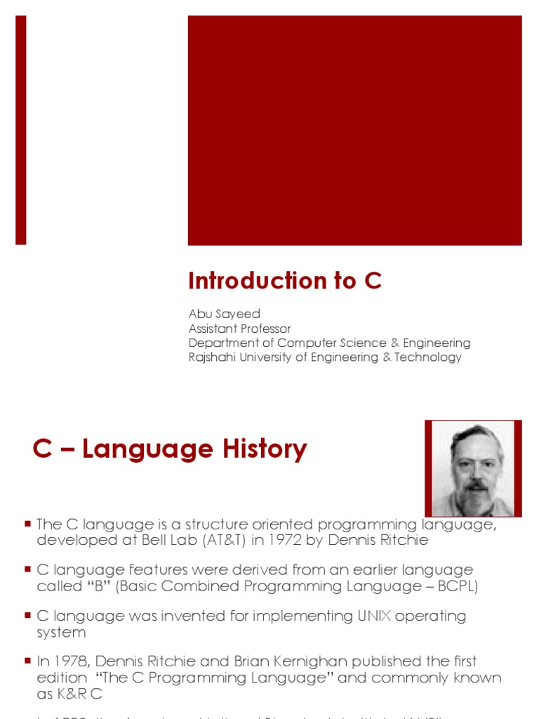 Lecture-1-Introduction To C | PDF | C (Programming Language) | Software ... Lecture-1-Introduction To C | PDF | C (Programming Language) | Software ...