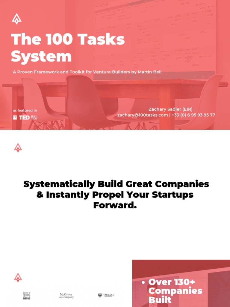 100 Tasks WL - Web Deck | PDF | Startup Company | Small Business ...