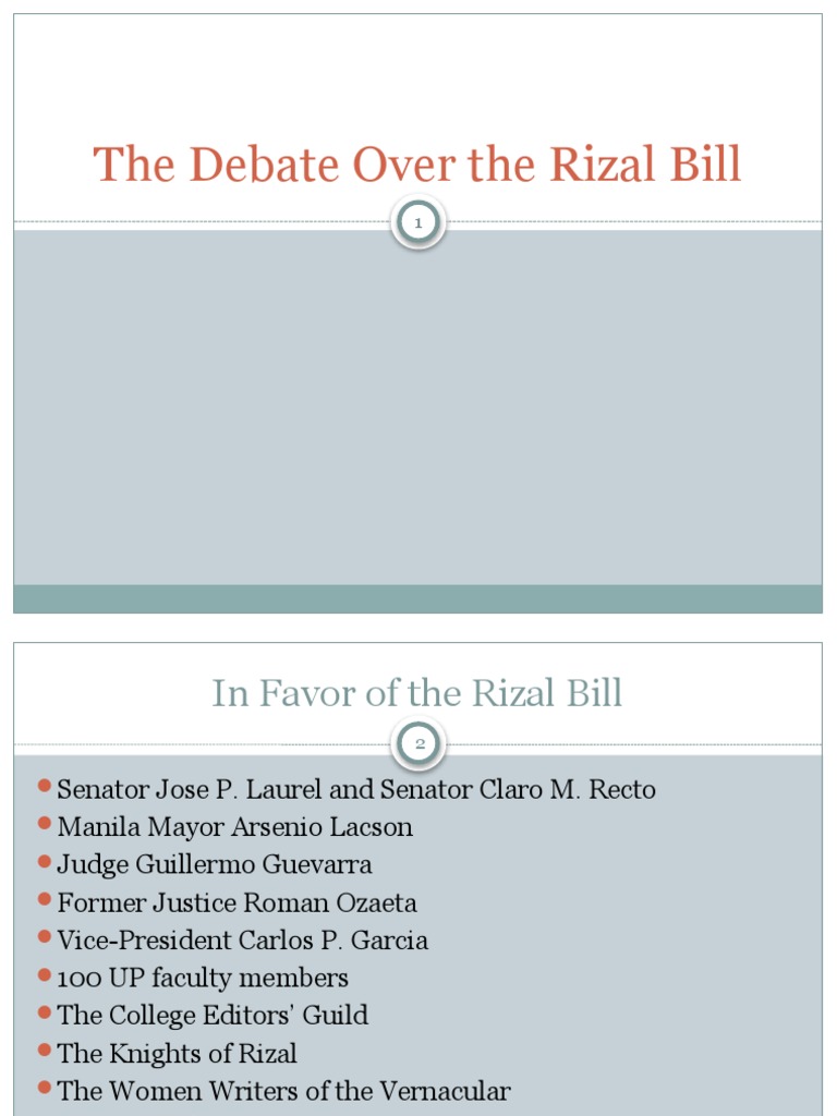 The Debate Over The Rizal Bill-2 | PDF | Philippines