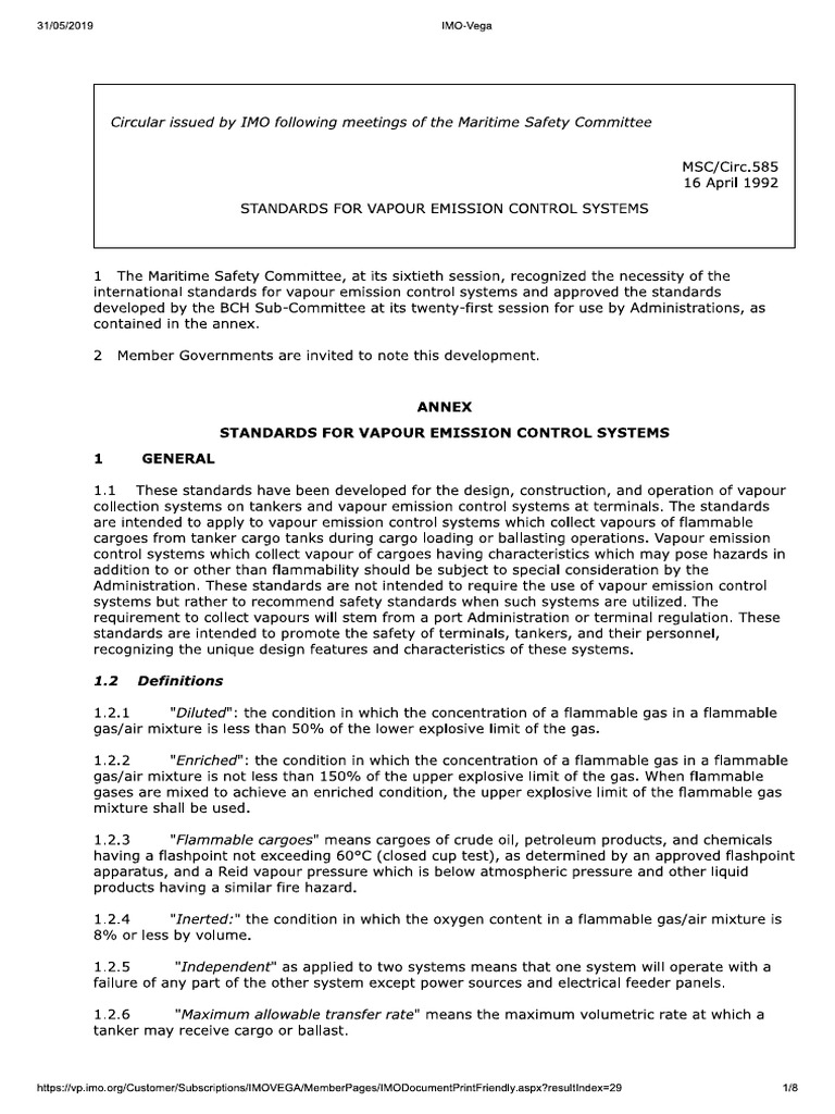 MSC Circular 585 | PDF