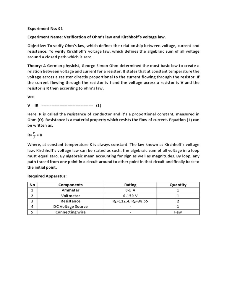 Repeated Lab Report | PDF | Voltage | Electrical Resistance And Conductance