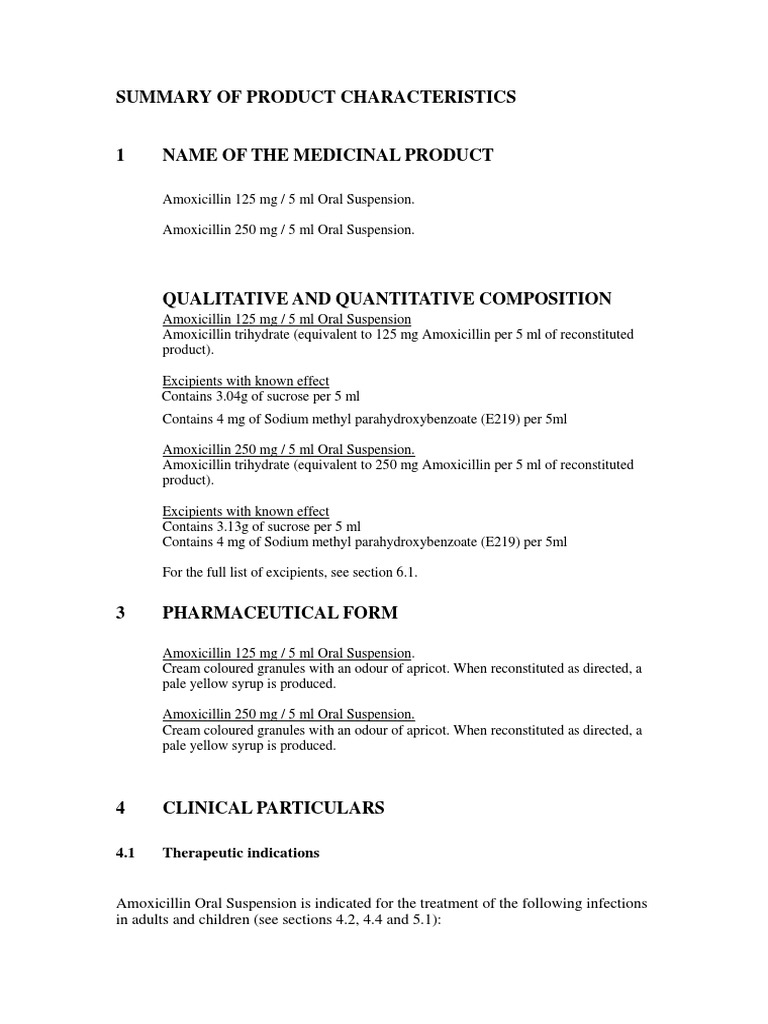 Amoxicillin 125 MG 250 MG 5 ML Oral Suspension | PDF | Beta Lactamase ...
