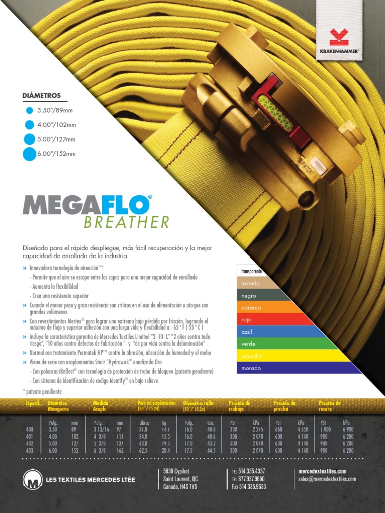 Megaflo Breather Spec Sheet - SP | PDF | Revestimiento | Materiales
