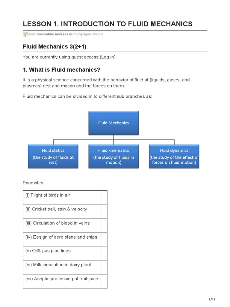 Introduction To Fluid Mechanics | PDF | Fluid Mechanics | Mechanics