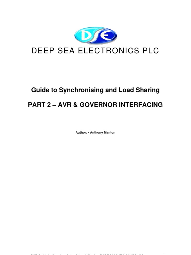 DSE Guide To Synch Ron Is Ing and Load Sharing Part 2 | PDF ...