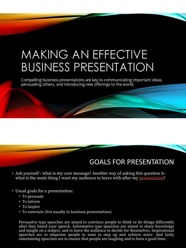 5 Making An Effective Business Presentation | PDF | Public Speaking ...