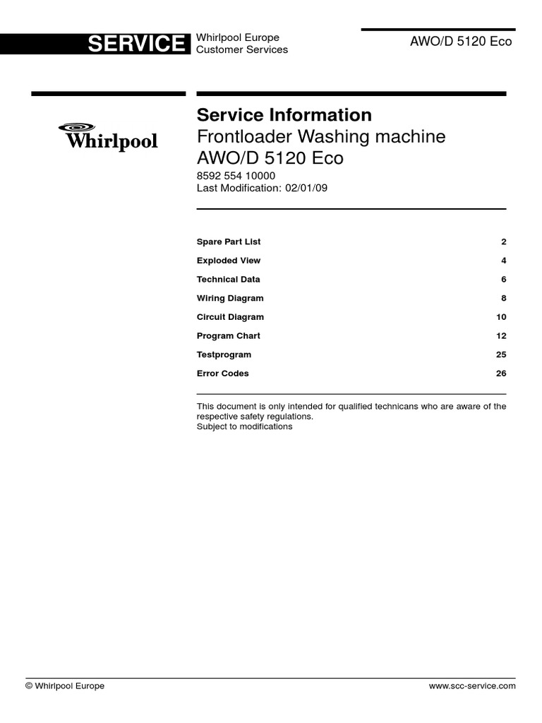 Whirlpool Awo D 5120 Eco | PDF | Electrical Resistance And Conductance ...