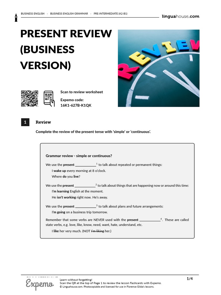 Pre-Intermediate Worksheet Student Ver 2 | PDF | English Language ...