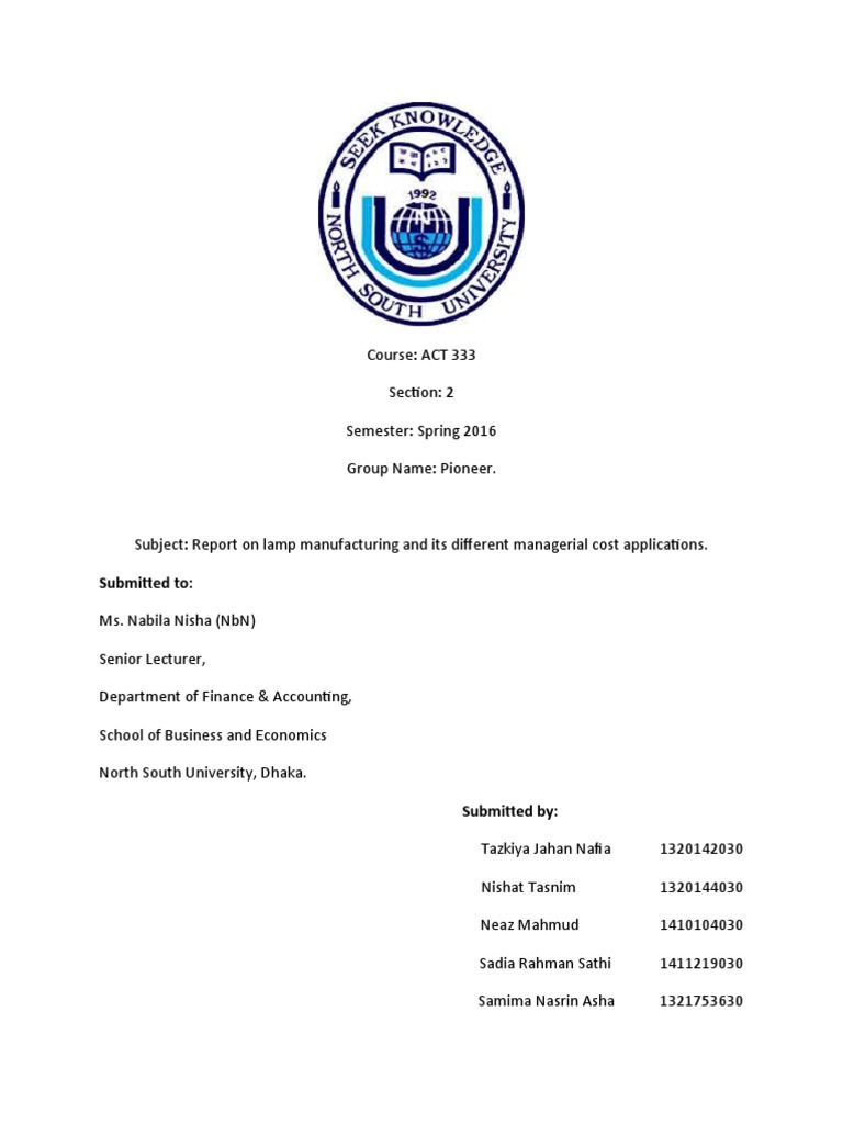 ACT PROJECT Full & Final | PDF | Cost Of Goods Sold | Management Accounting