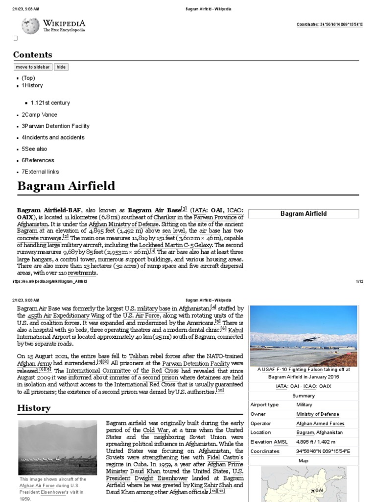 Bagram Airfield | PDF | National Security | Military