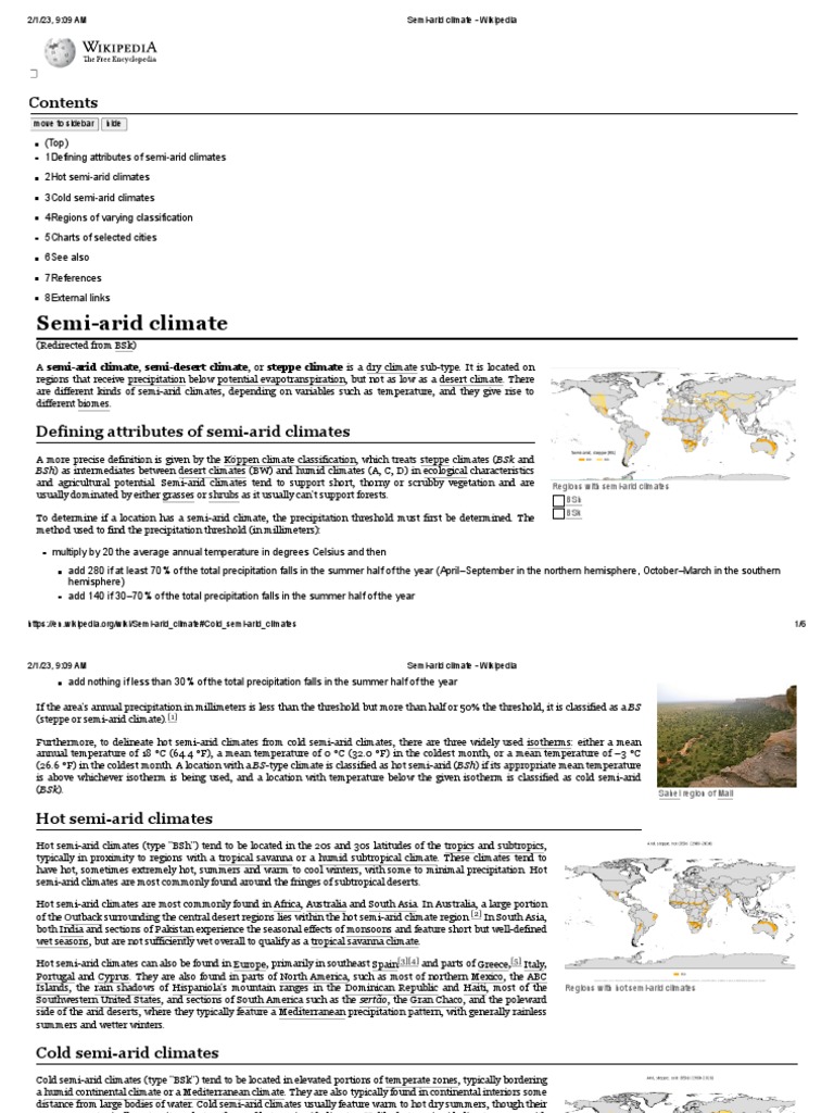 Semi Arid Climate | PDF | Earth Sciences | Atmospheric Sciences