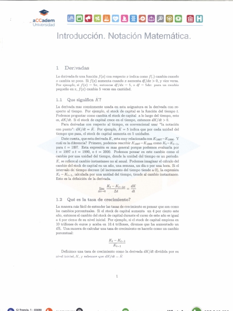 Introducción. Notación Matemática | PDF