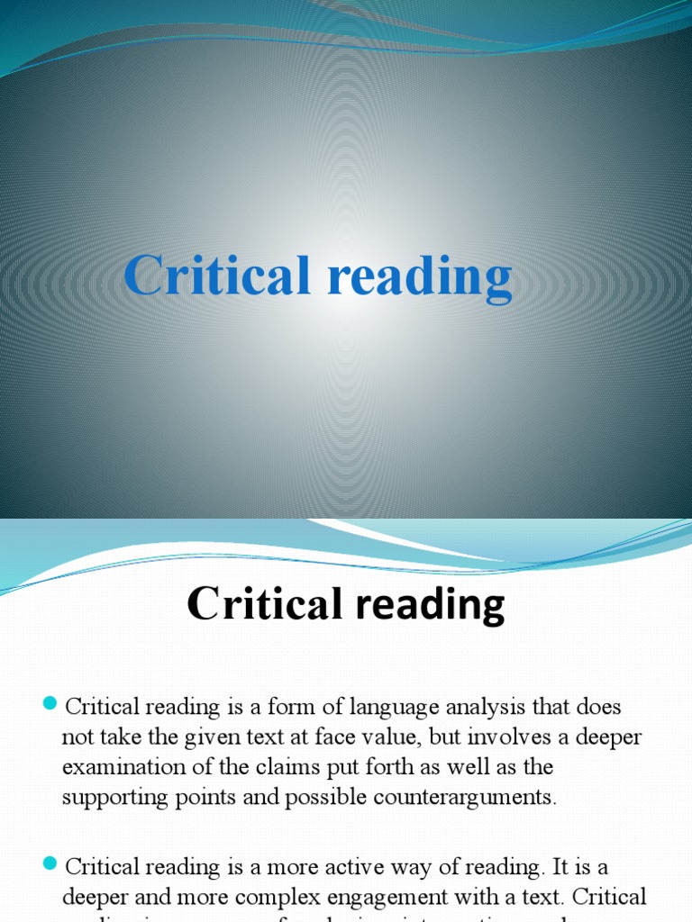 Critical Reading Skills and Techniques | PDF | Critical Thinking | Thought