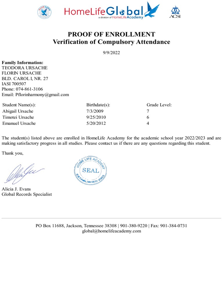 Proof of Enrollment-2 | PDF
