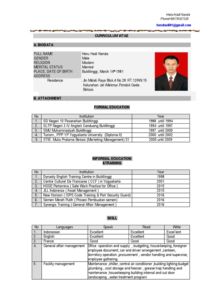CV Heru New PDF | PDF