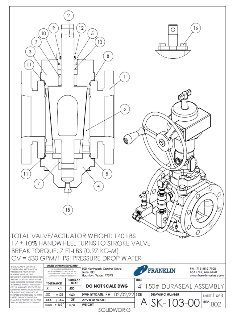 Franklin 4" Duraseal Valve Assembly | PDF | Valve | Screw