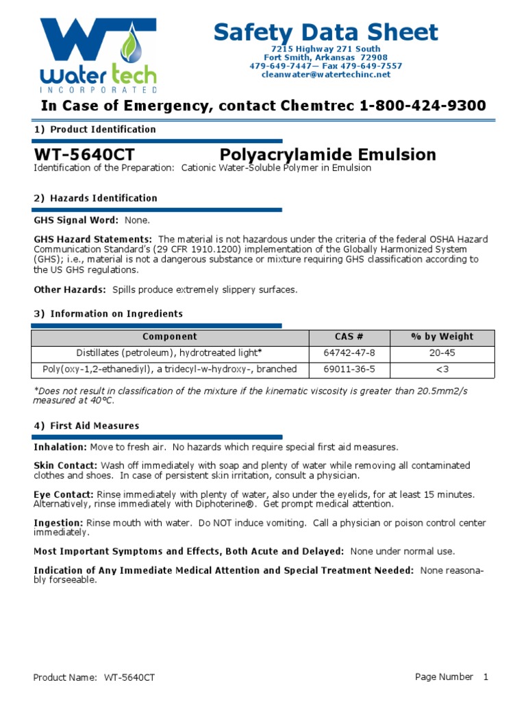 Polymer Component B WT-5640CT SDS | PDF | Toxicity | Firefighting