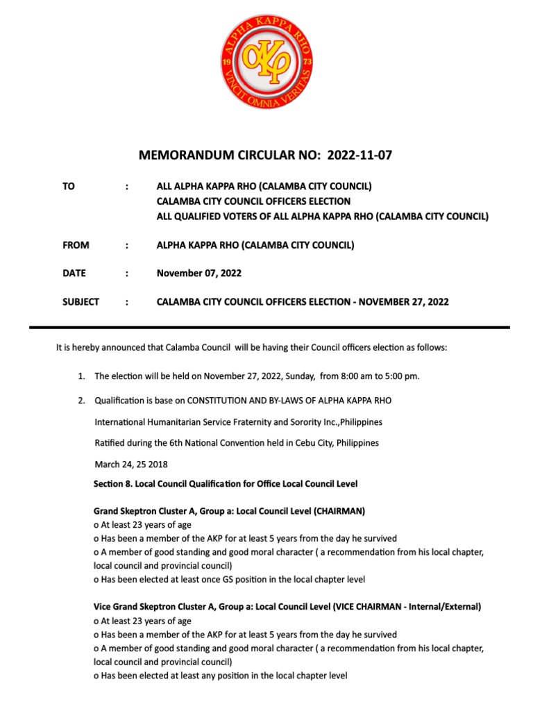 Memorandum Circular No 2022-11-07 | PDF | Student Organizations ...