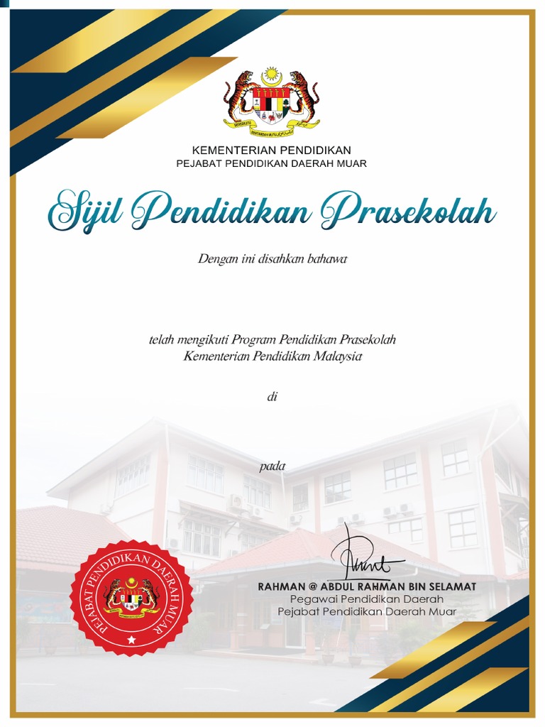 Sijil Prasekolah | PDF