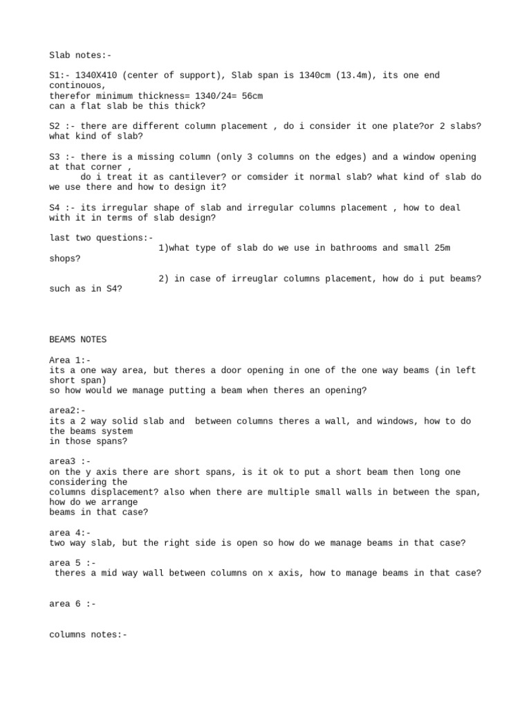Slab and beam design questions | PDF