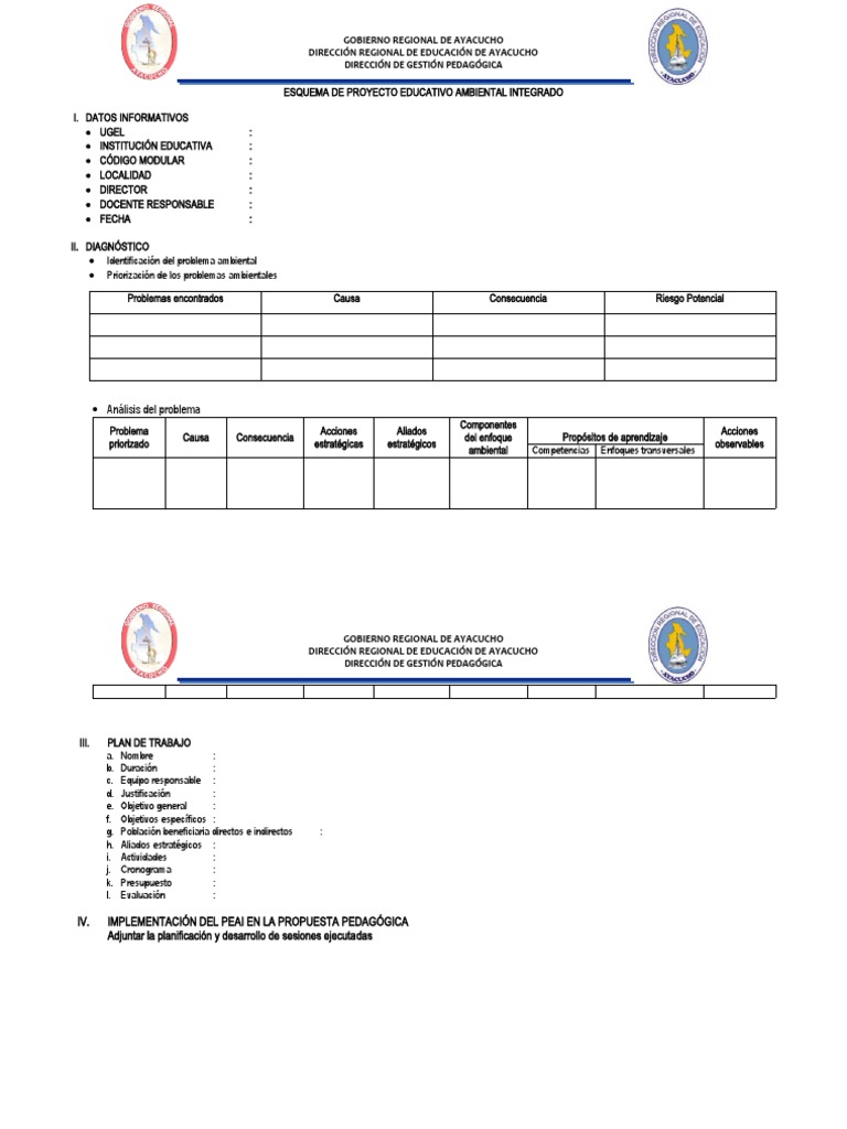 Esquema de Proyecto Educativo Ambiental Integrado | PDF | Aprendizaje Esquema de Proyecto Educativo Ambiental Integrado | PDF | Aprendizaje