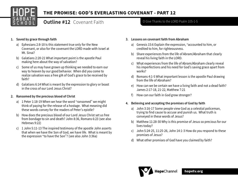 HOPE676 Hope Sabbath School Outlines 2021 Q2 12 | PDF | Jesus | John ...