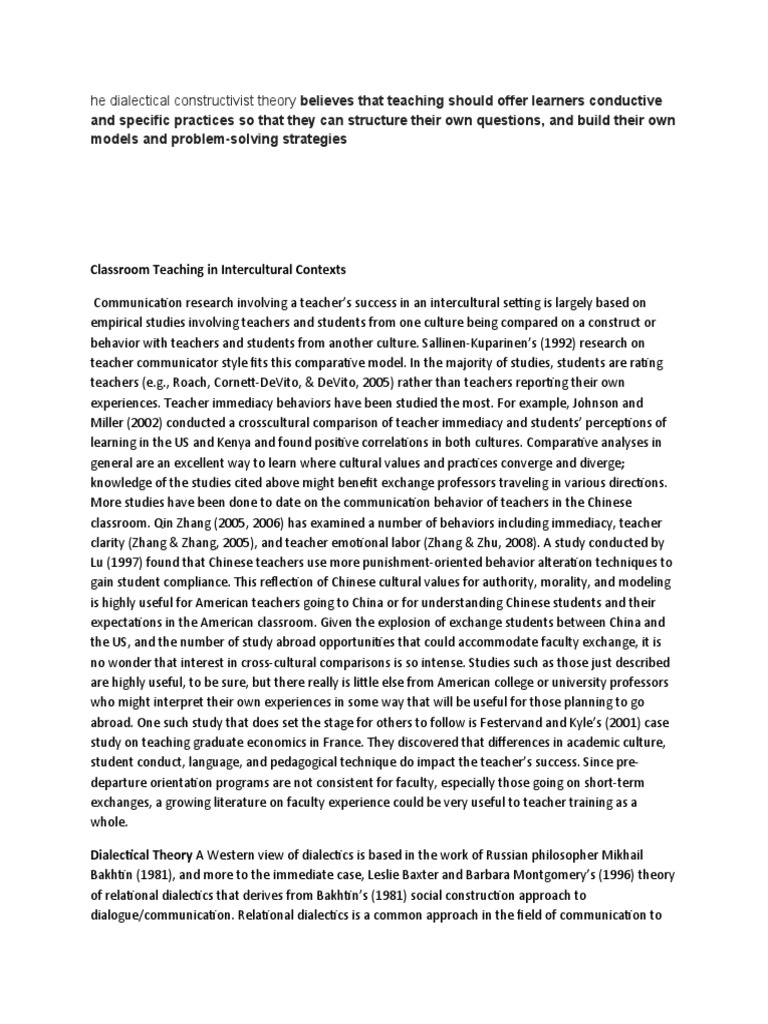 Dialectic Theory | PDF | Psychological Concepts | Psychology