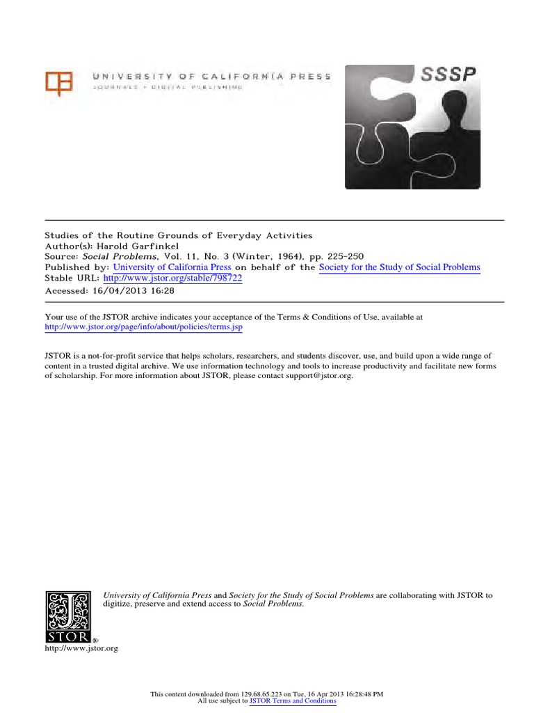 11 GARFINKEL Ethnomethodology | PDF | Sociology | Theory