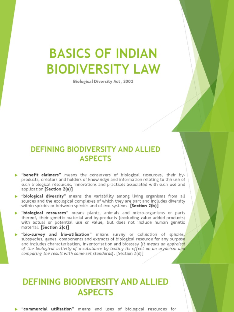 Basics of Indian Biodiversity Law | PDF | Biodiversity | Resource