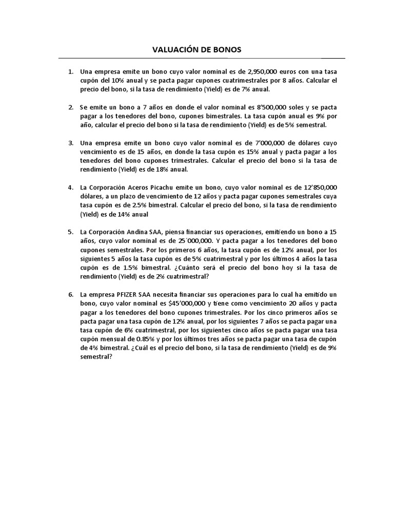 Caso Valuación de Bonos | PDF