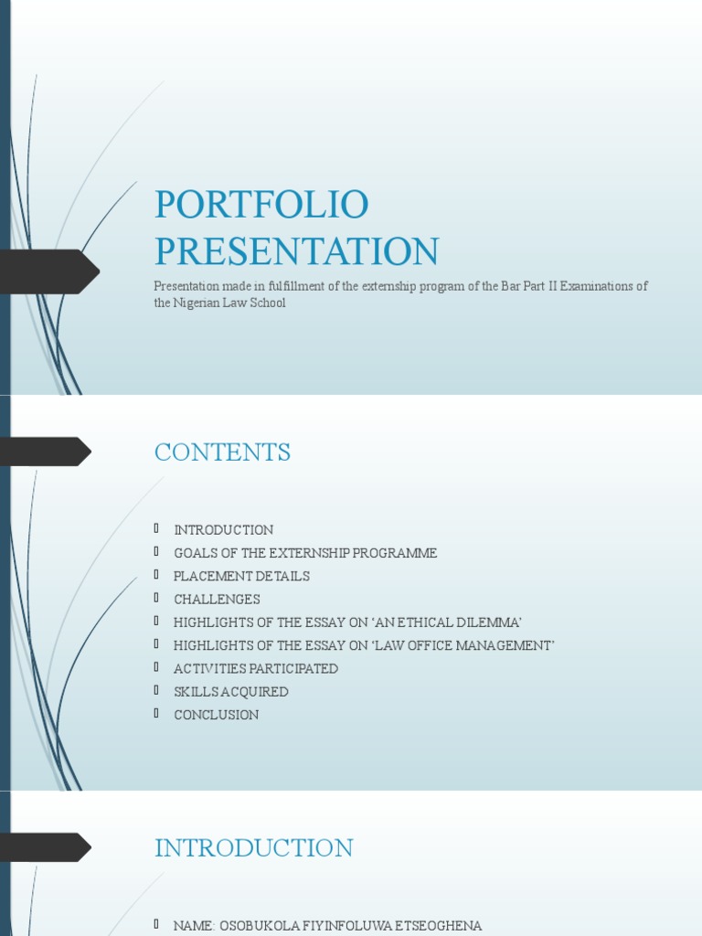 Portfolio Presentation | PDF | Lawyer | Courtroom
