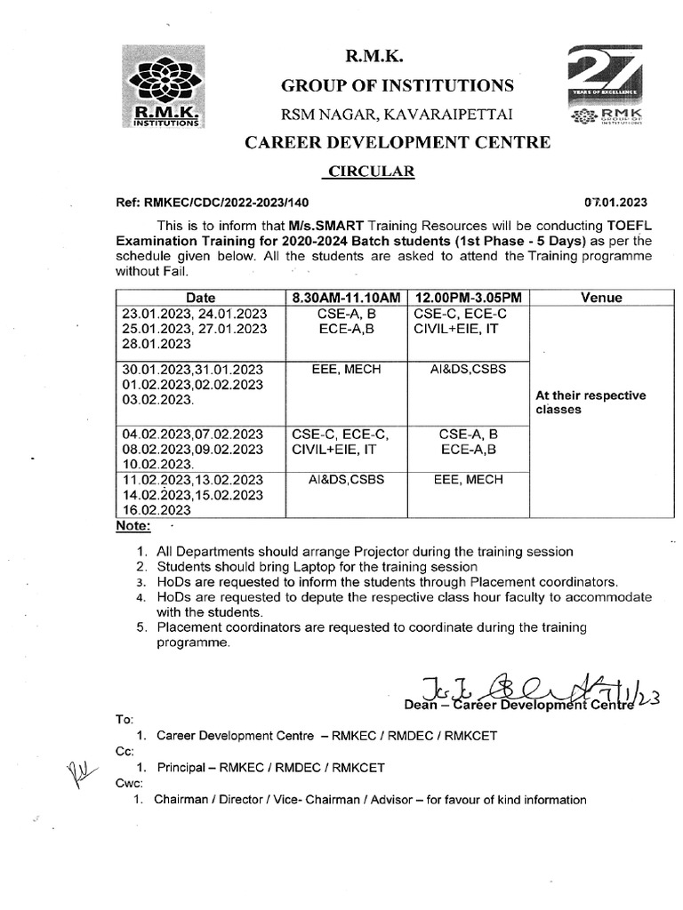 Smart Training Phase - 1 (2020-2024) | PDF