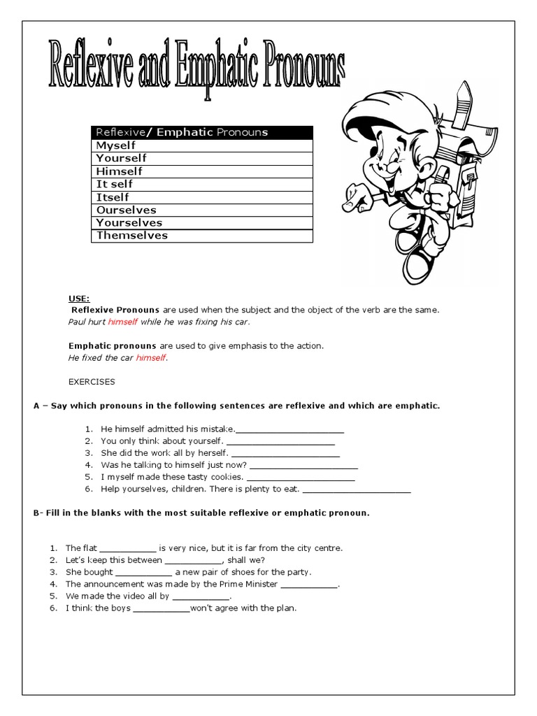 Reflexive and Emphatic Pronouns | PDF | Language Arts & Discipline