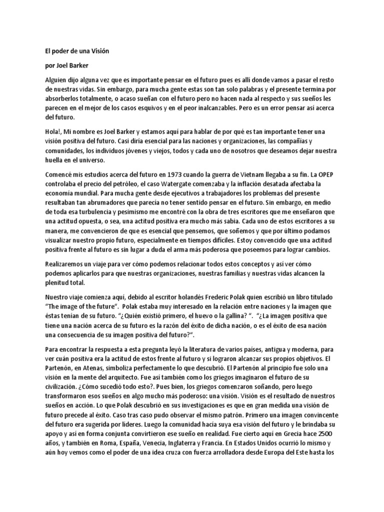 El Poder de Una Vision | PDF | Nación | Realidad